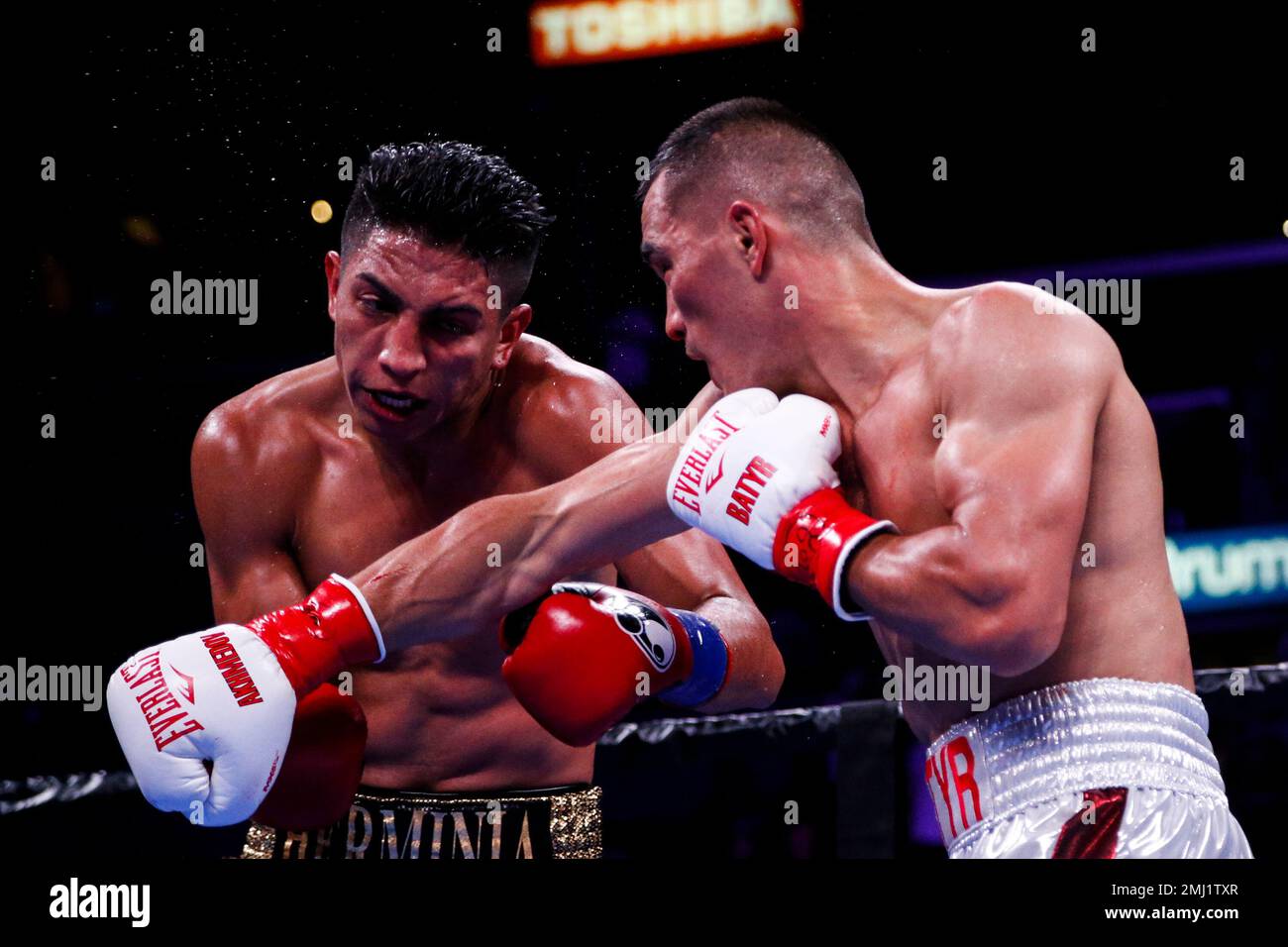 Mario Barrios fights against Batyr Akhmedov during the WBA World Super ...