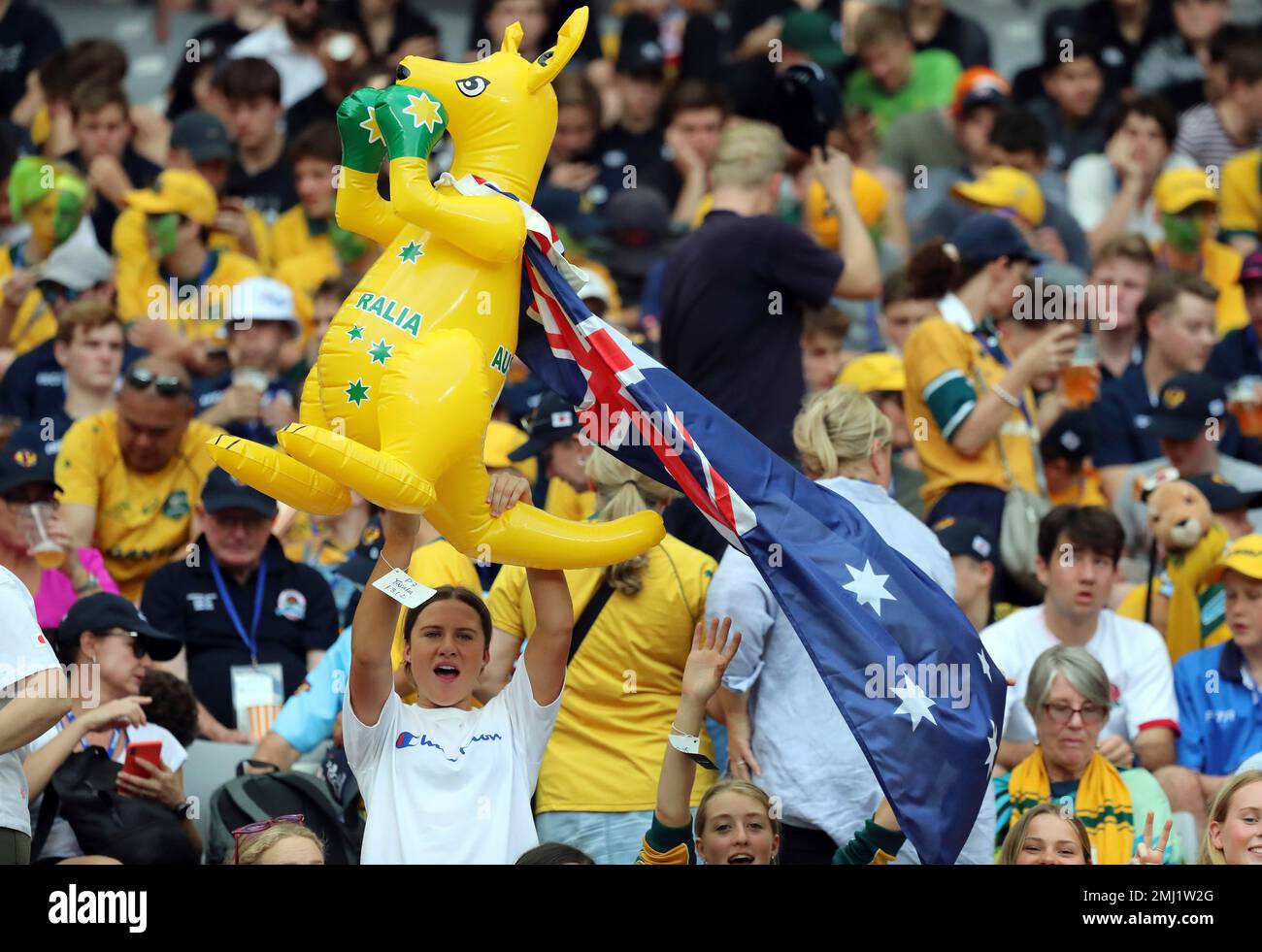 Australian supporters react before the Rugby World Cup Pool D game at ...