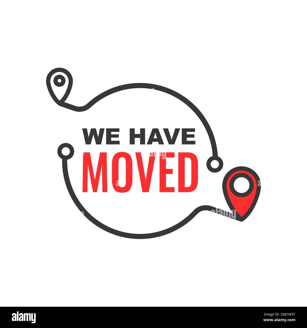 We moved thin line symbol or icon. Relocation and move minimal sign ...