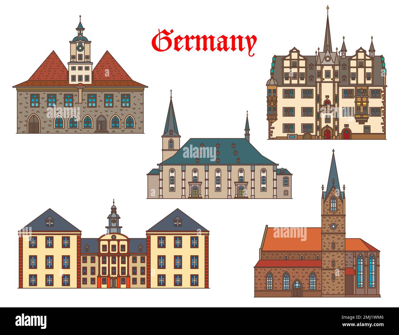 Germany buildings architecture of Jena, Erfurt and Saalfeld city ...