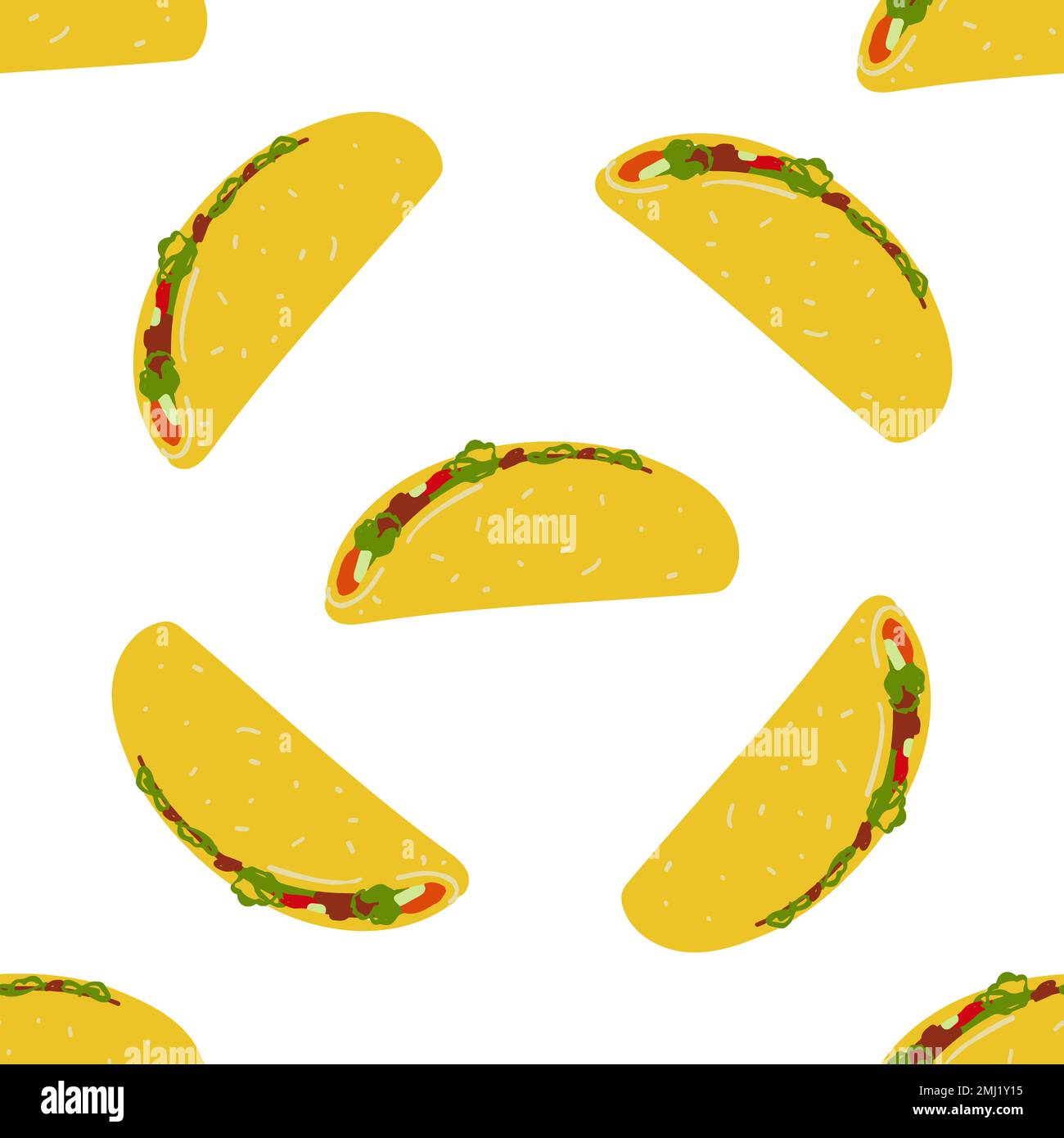 Seamless pattern with traditional Mexican food tacos illustration on ...