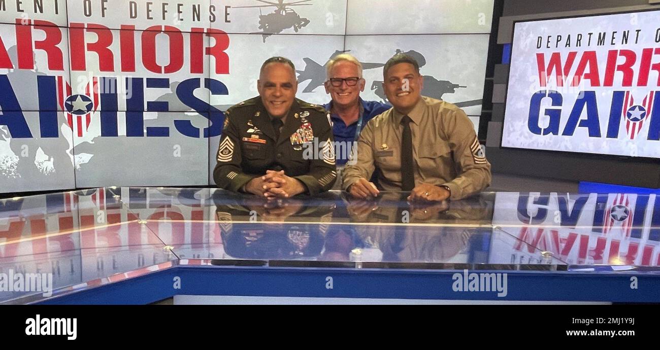 Army Materiel Command’s Command Sgt. Maj. Alberto Delgado, left, and ...