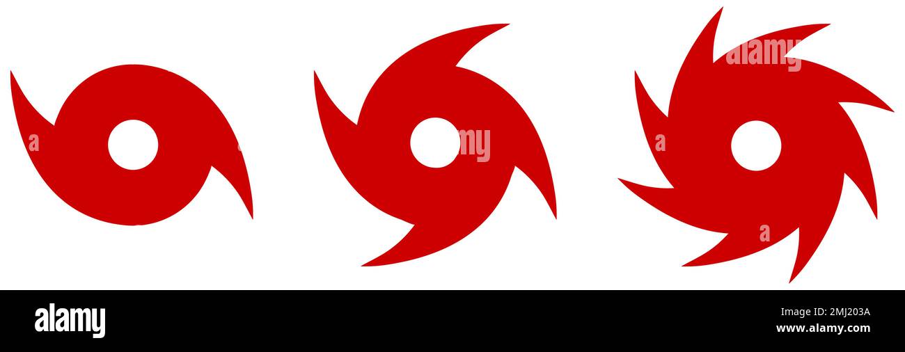 Hurricane Icon Set. Whirlwind, tornado signs. Vector Illustration Stock ...