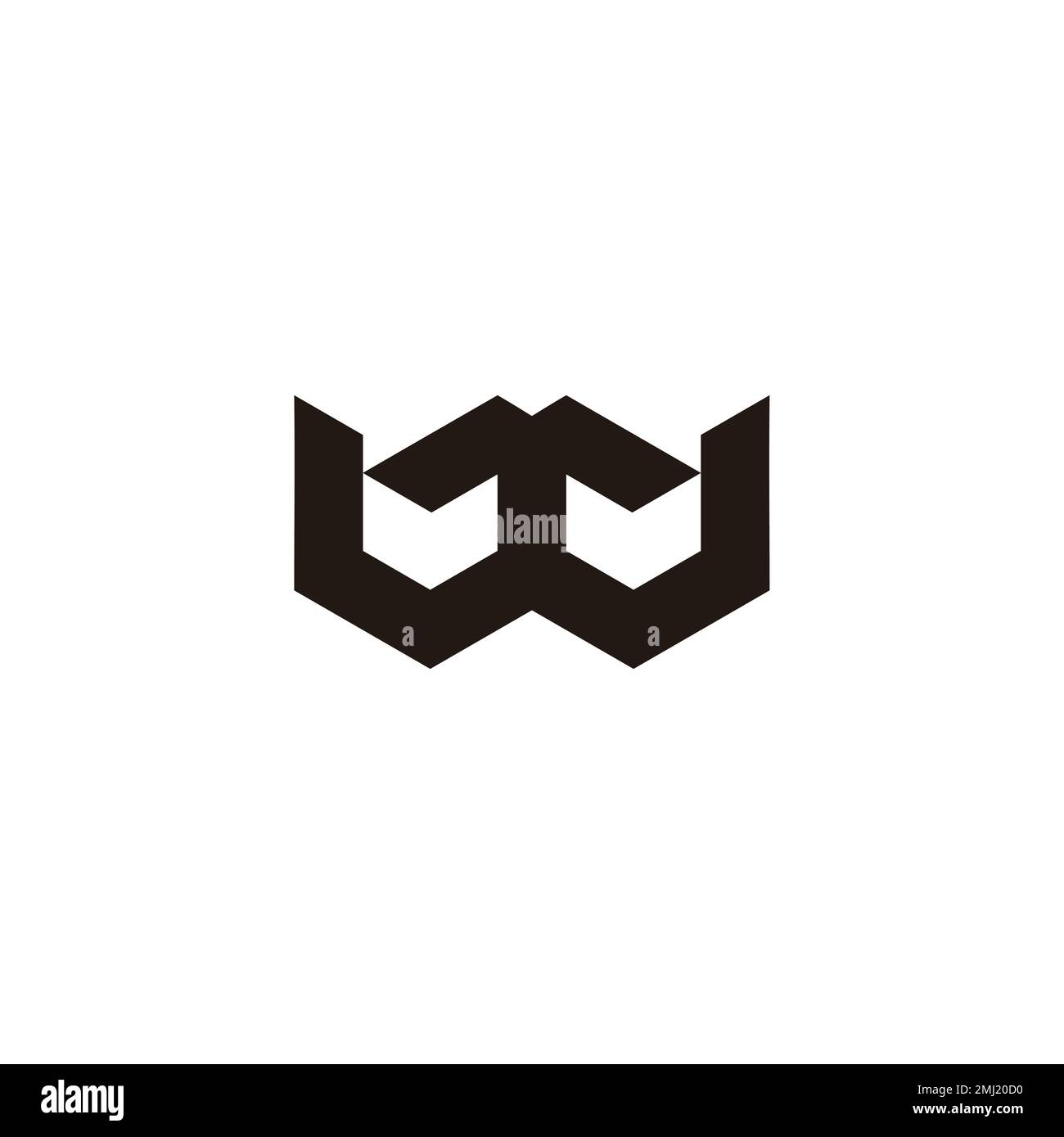 letter wt simple geometric line logo vector Stock Vector Image & Art ...