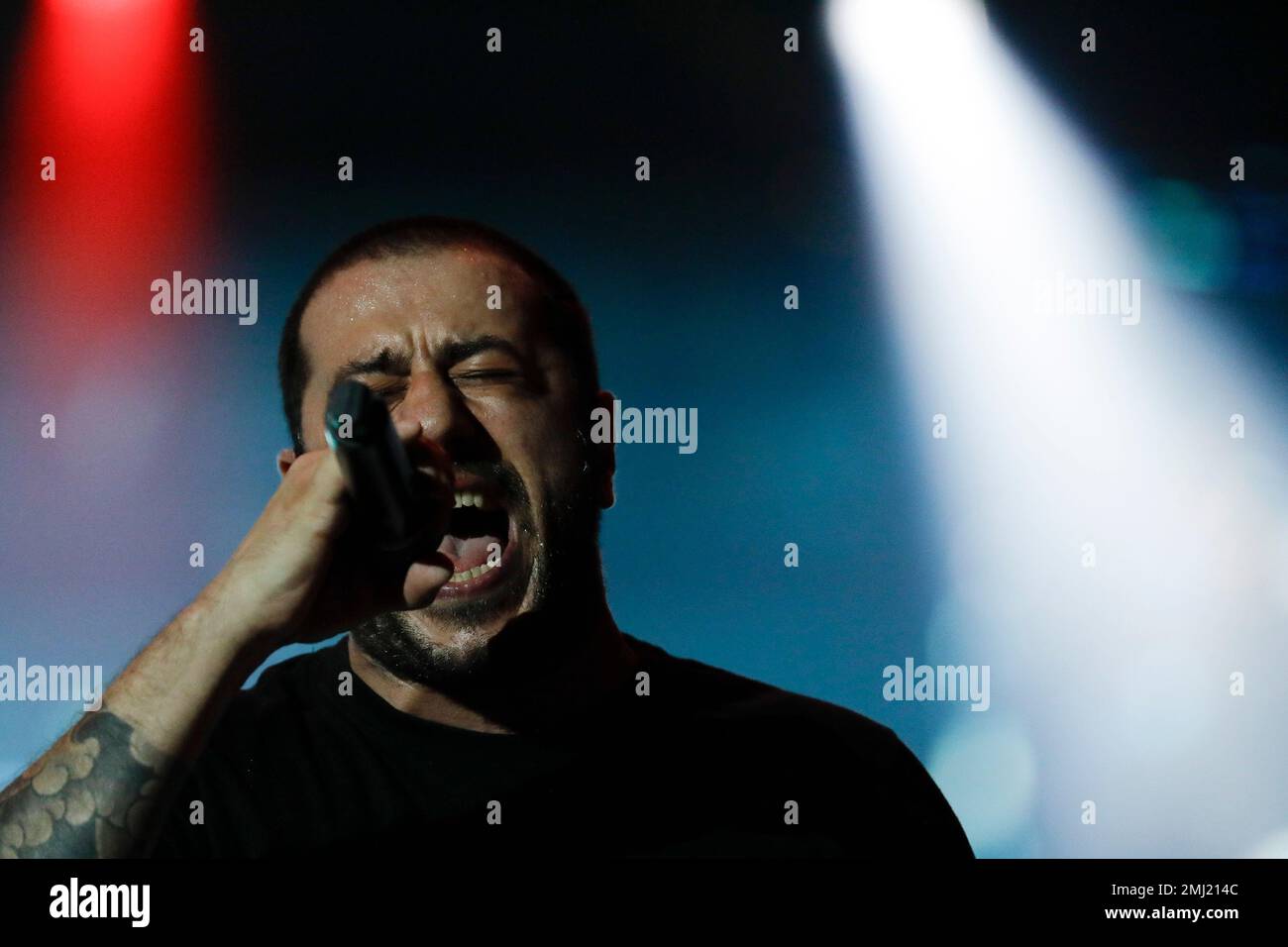 Badaui of the Brazilian rock band CPM 22 performs with other Brazilian ...