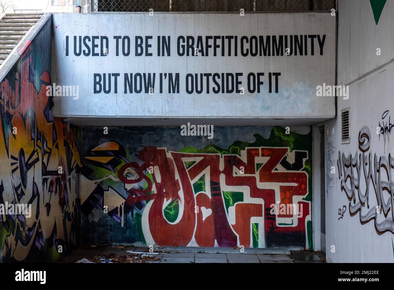 For editorial use only: I Used to be in Graffiti Community. Mural ...