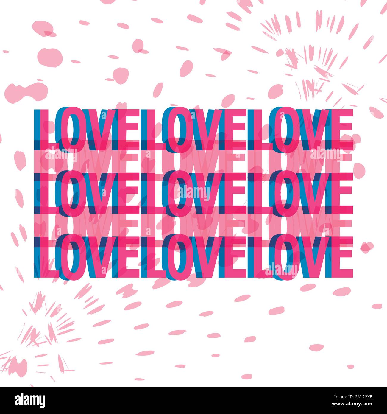 Poster template with test - word love. Colored text on a white ...