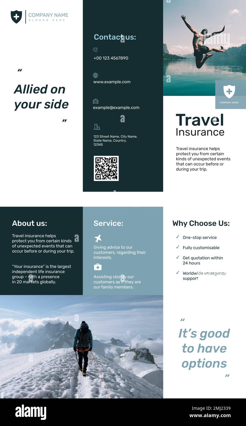 Travel insurance template vector with editable text set Stock Vector ...