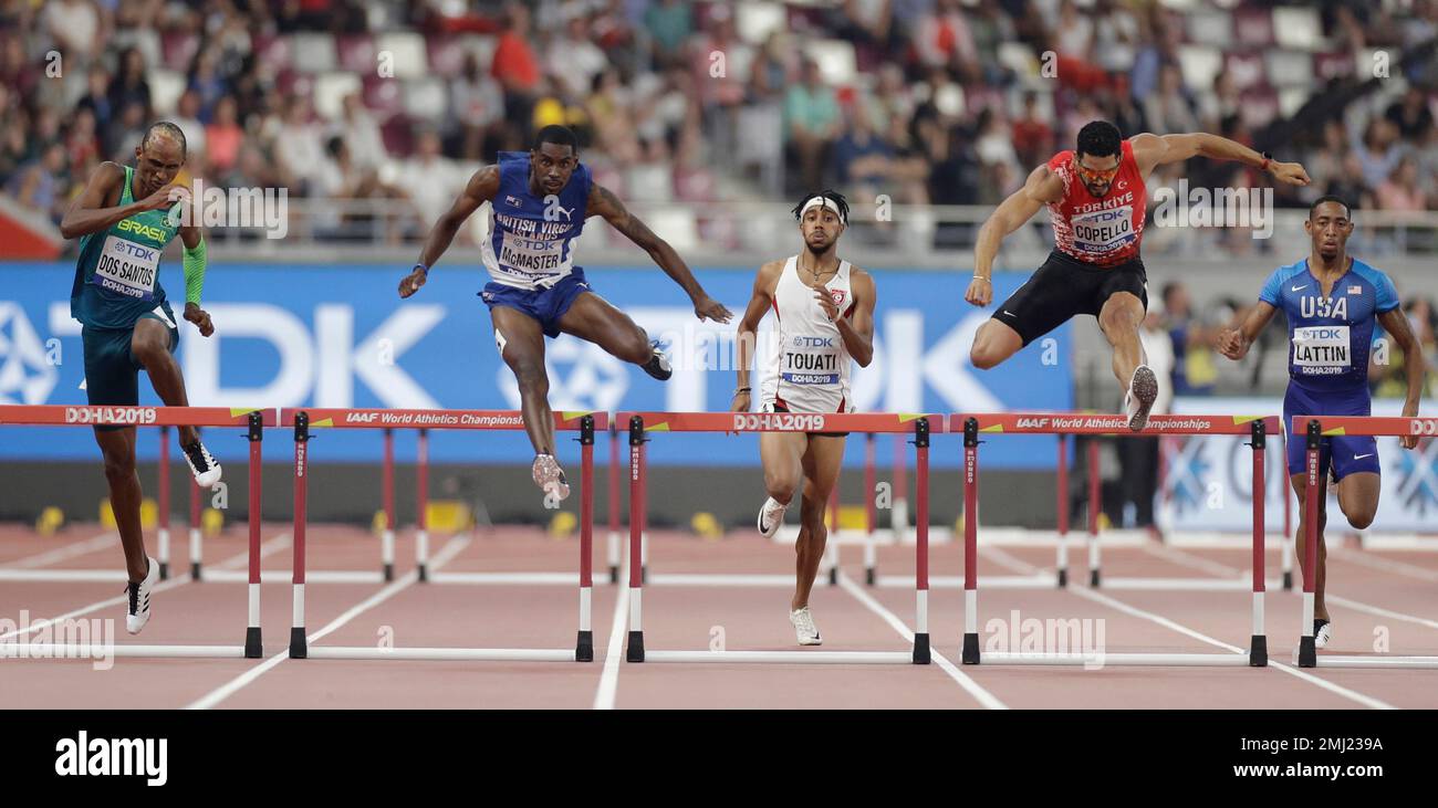 Alison Dos Santos, of Brazil, Kyron Mcmaster, of the British Virgin ...