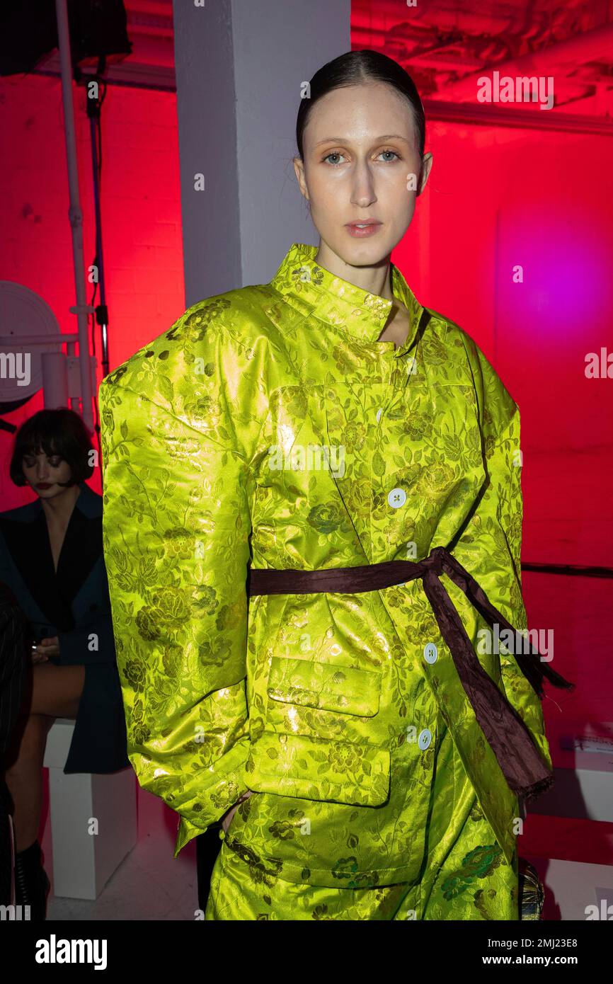 Model Anna Cleveland poses for photographers prior to the Vivienne ...