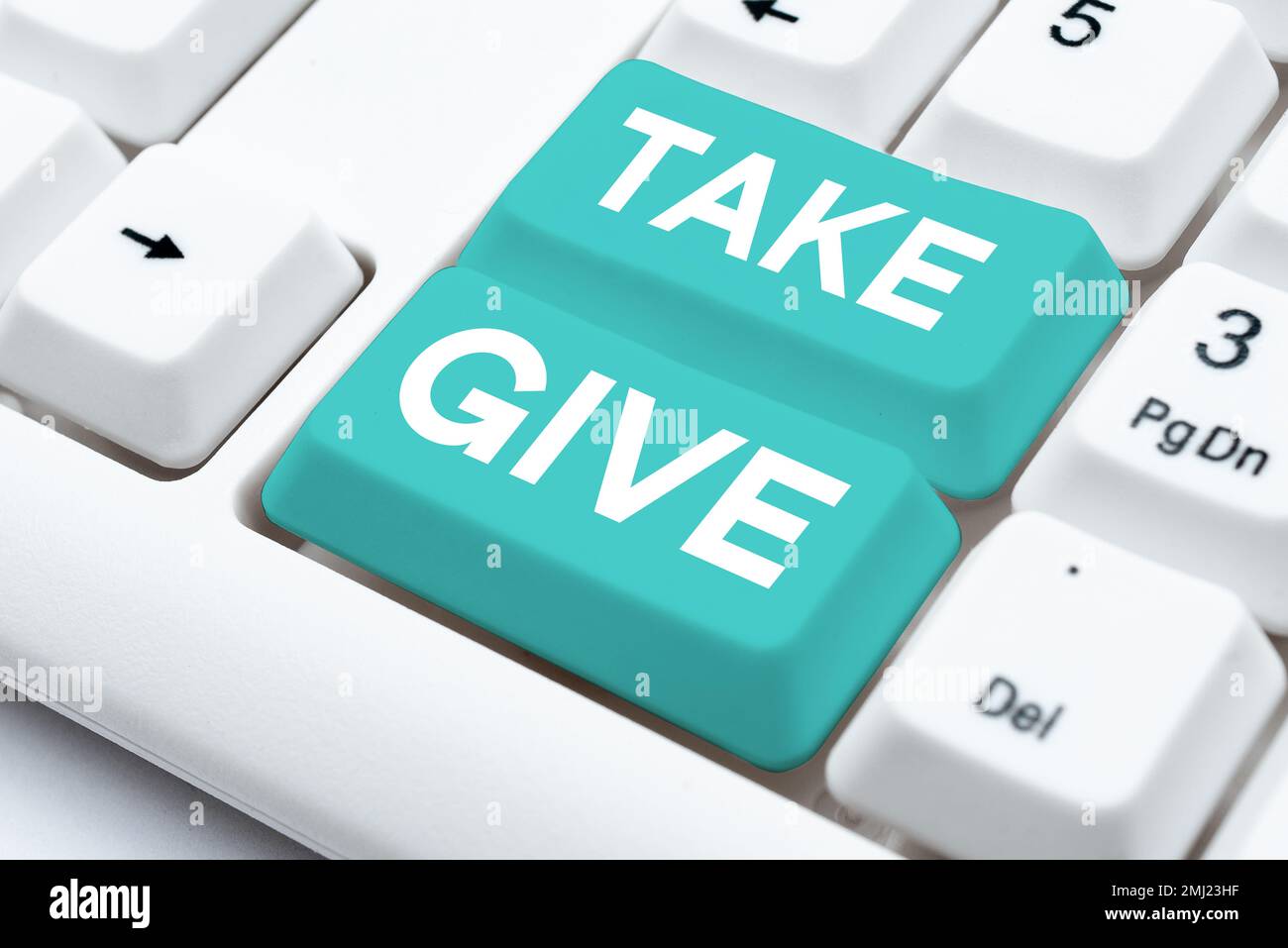 Hand writing sign Take Give, Business approach The exchange of mutual ...