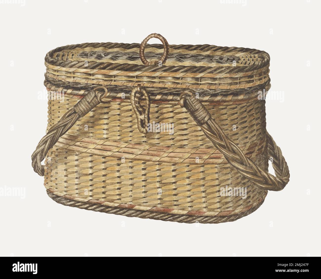 Vintage cap basket vector illustration, remixed from the artwork by ...