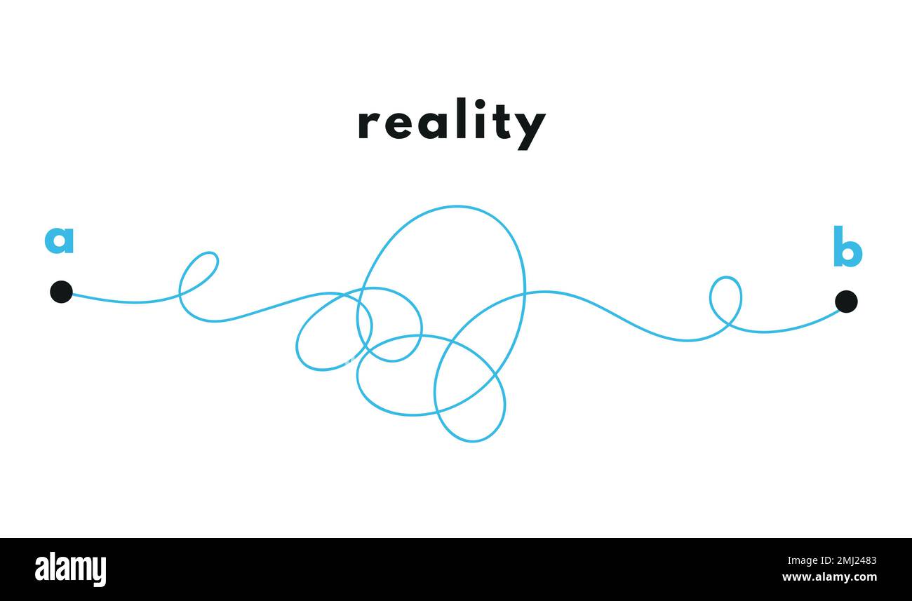 Path concept. Plans in real life. Point b and a. Find real way distance ...