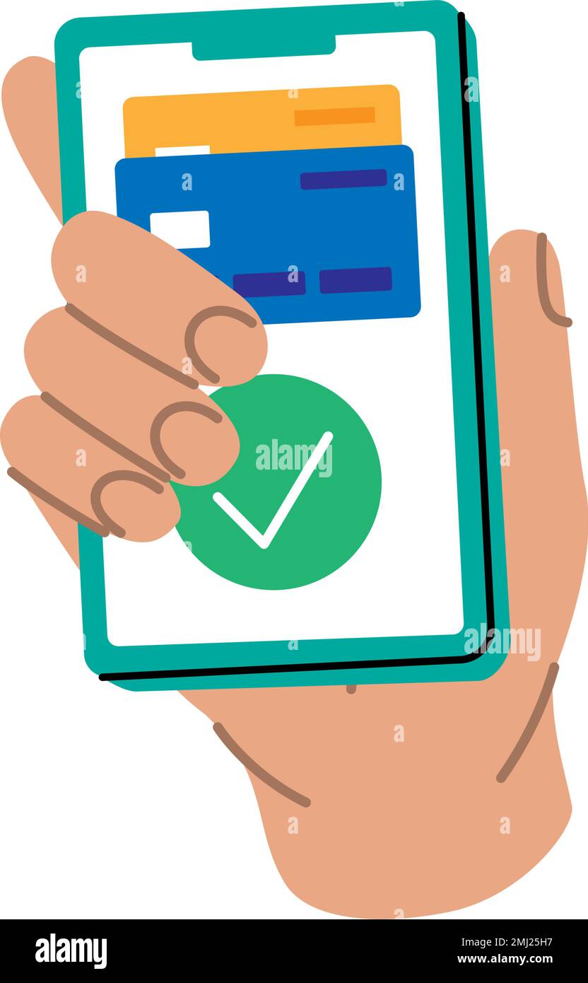 Smartphone with Online Payment technology. Mobile banking app and e ...