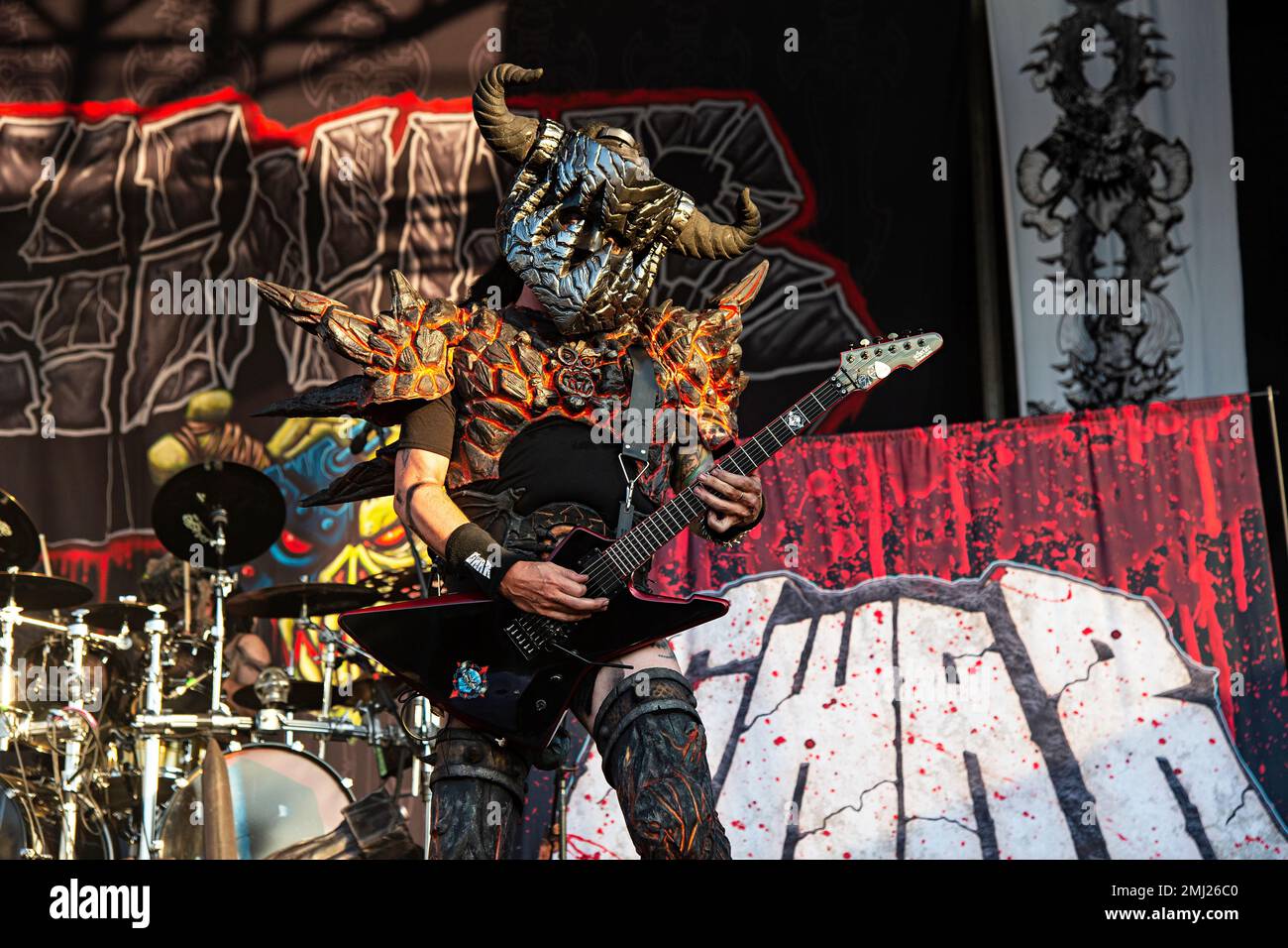 Mike Derks as Balzac the Jaws of Death of GWAR performs during Louder ...
