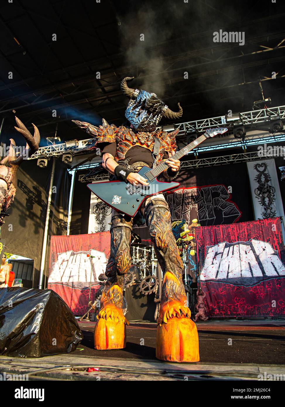 Mike Derks as Balzac the Jaws of Death of GWAR performs during Louder ...