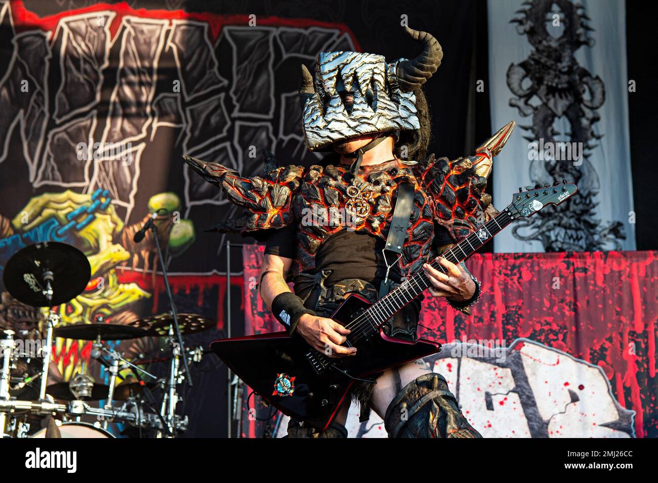 Mike Derks as Balzac the Jaws of Death of GWAR performs during Louder ...