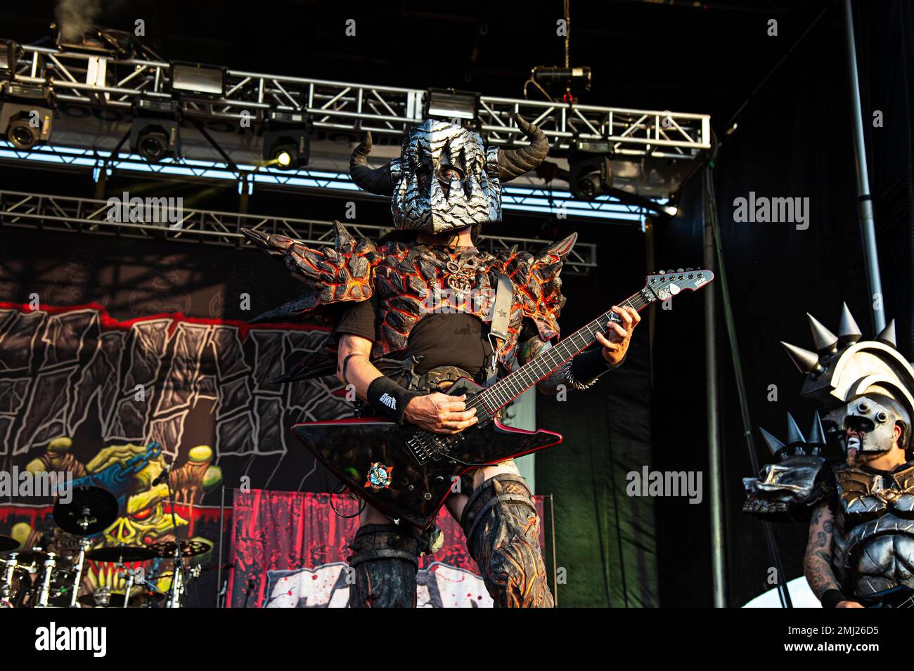 Mike Derks as Balzac the Jaws of Death of GWAR performs during Louder ...