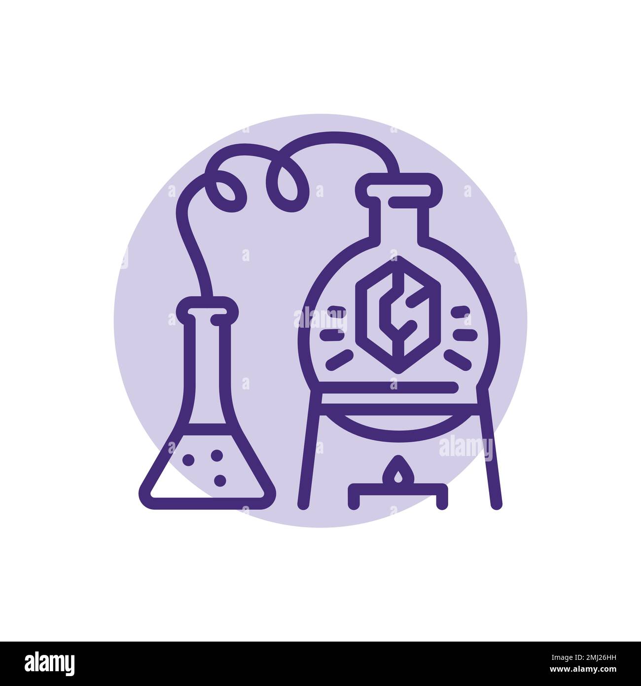 Alchemy Color Line Icon Isolated Vector Element Outline Pictogram For Web Page Mobile App
