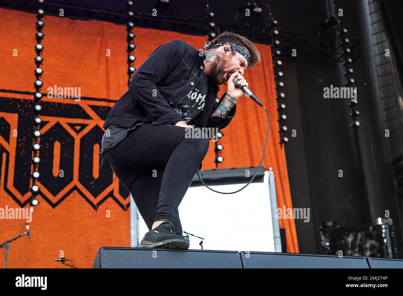 Caleb Shomo of Beartooth performs during Louder Than Life at Highland ...