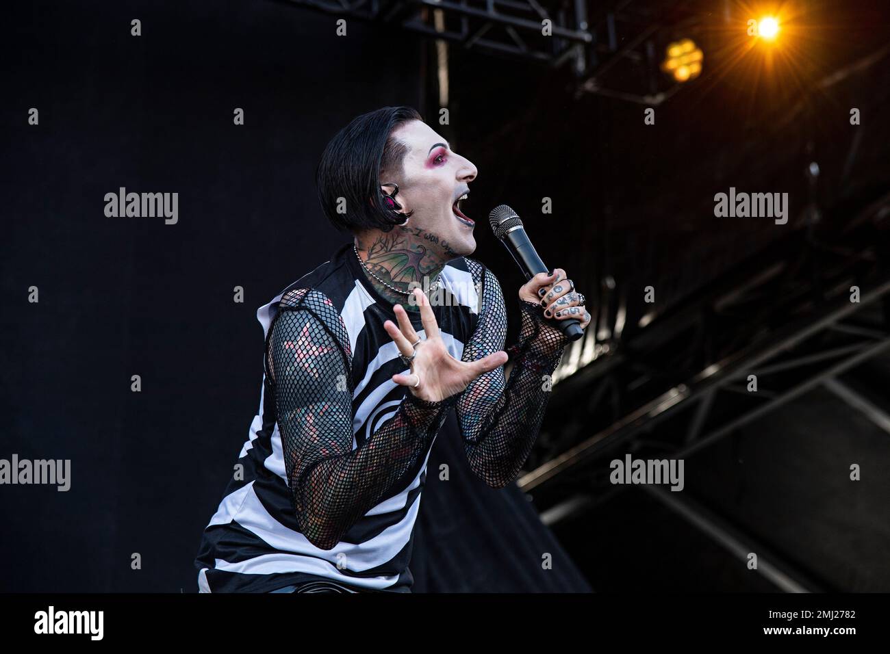 Chris "Motionless" Cerulli of Motionless in White performs during ...