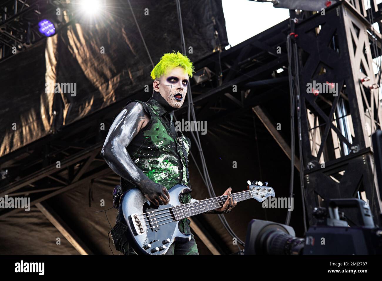 Justin Morrow of Motionless in White performs during Louder Than Life ...