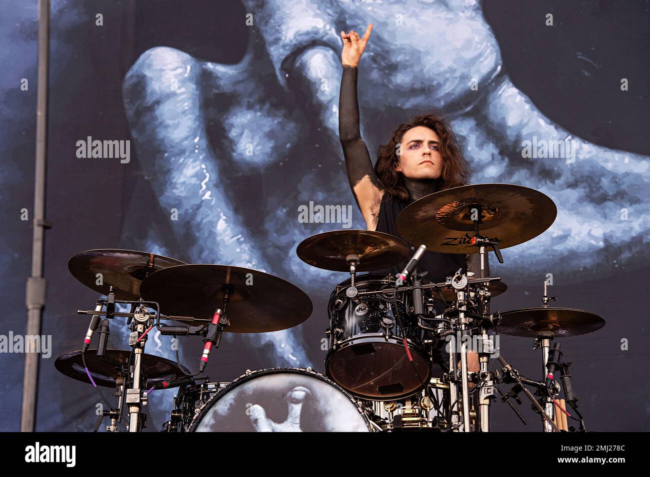Vinny Mauro of Motionless in White performs during Louder Than Life at ...