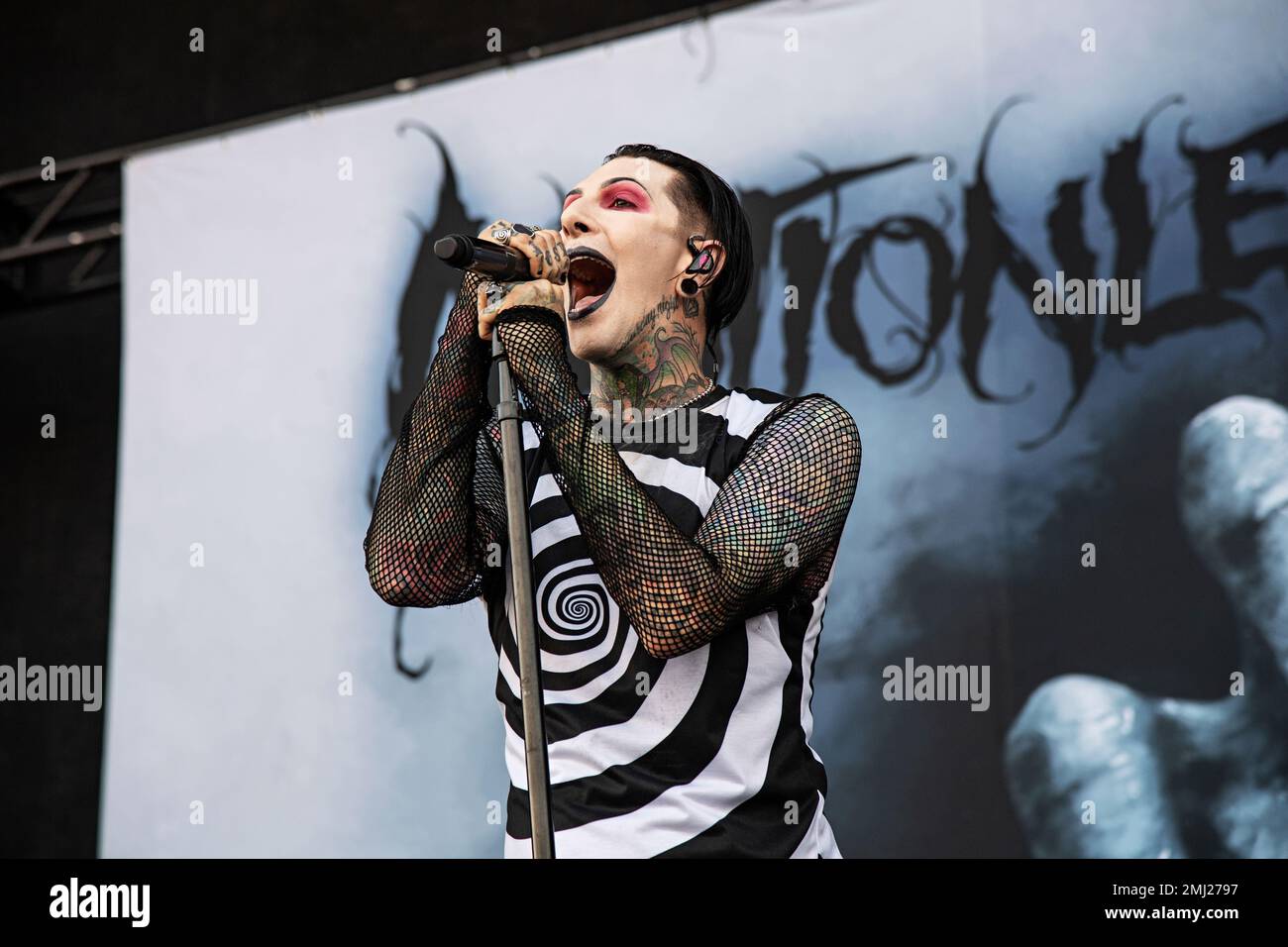 Chris "Motionless" Cerulli of Motionless in White performs during Louder Than Life at Highland ...