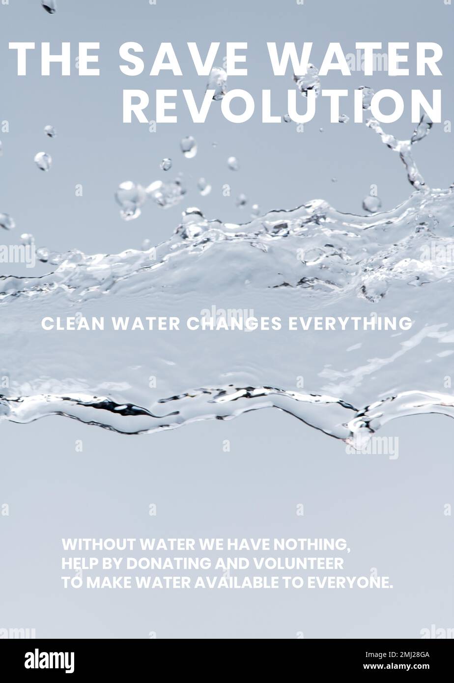 Water conservation poster template, vector water background, the save ...