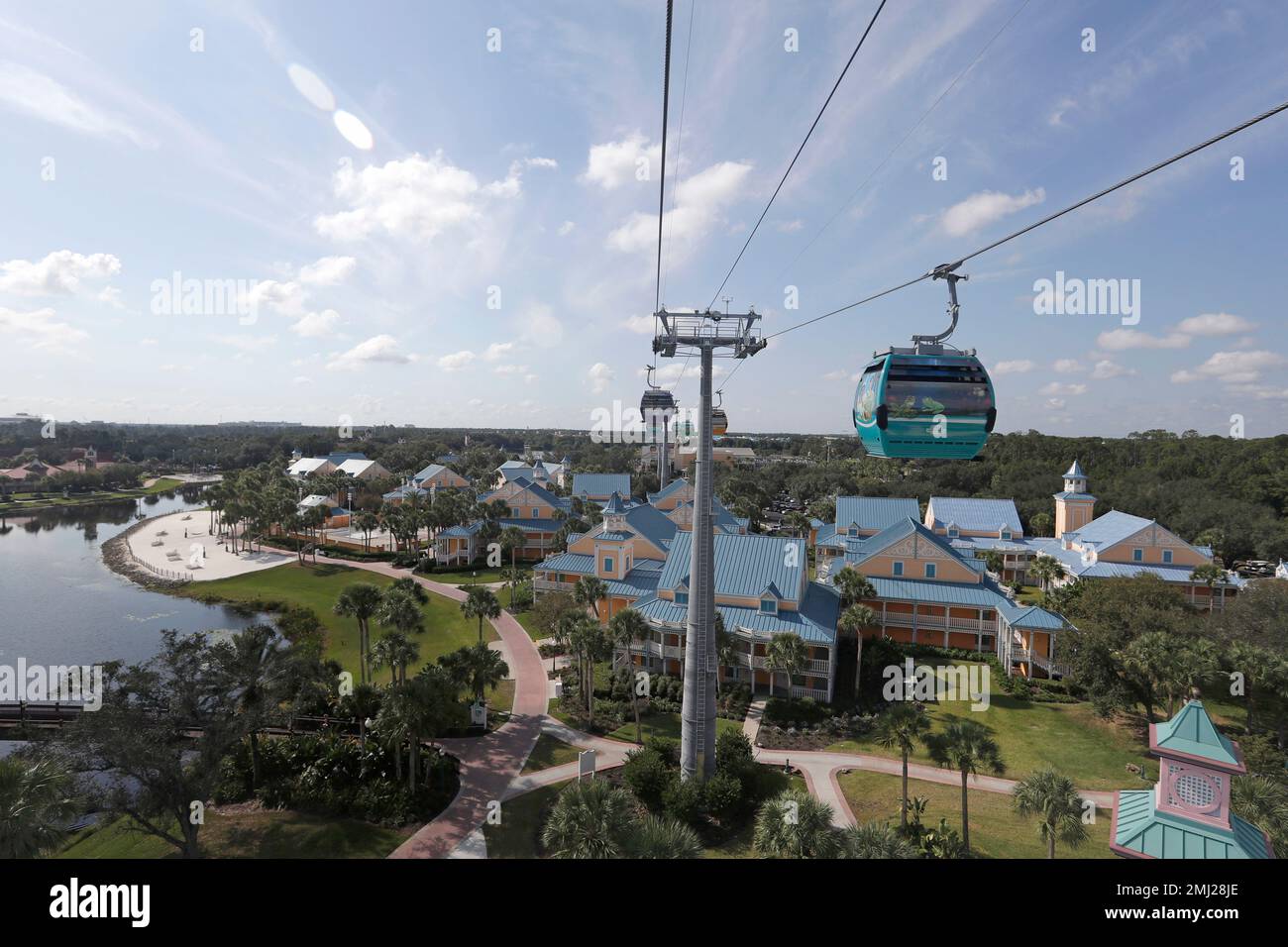 Gondolas move to various locations at Walt Disney World on the Disney ...