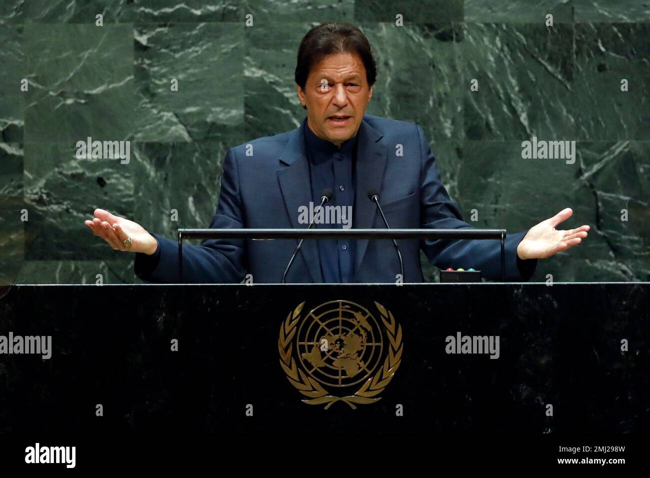 Pakistan's Prime Minister Imran Khan addresses the 74th session of the United Nations General ...