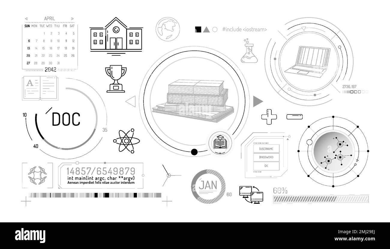 Set of infographic elements about education and learning Stock Vector ...