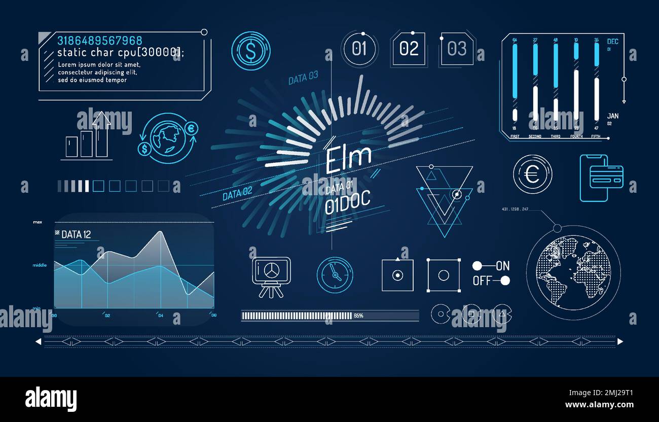 Set of infographic elements about currencies and exchange rates changes ...