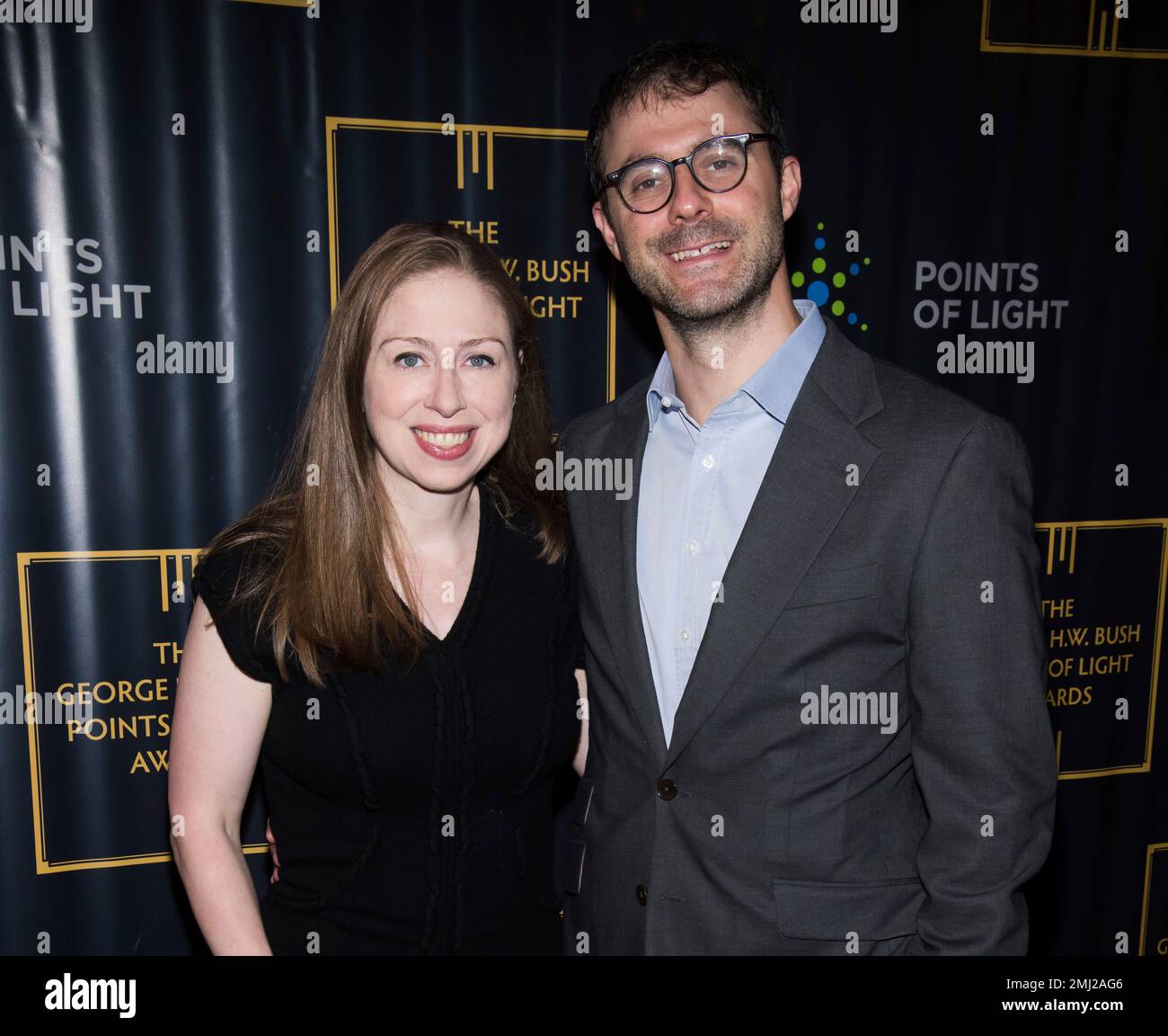 Chelsea Clinton and Marc Mezvinsky attend the George H.W. Bush Points ...