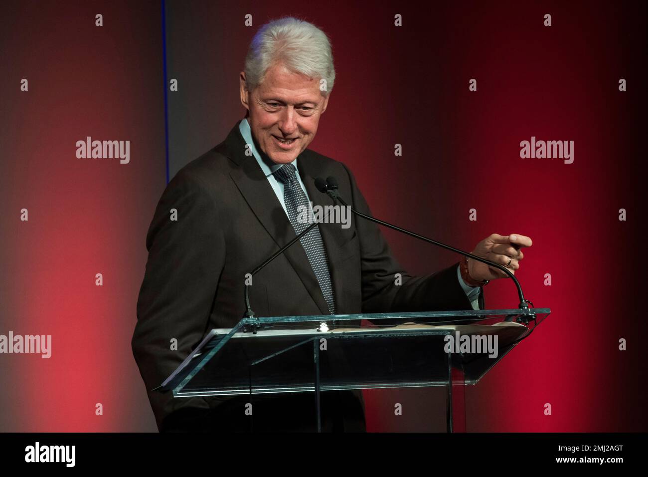 Former U.S. President Bill Clinton speaks at the George H.W. Bush ...