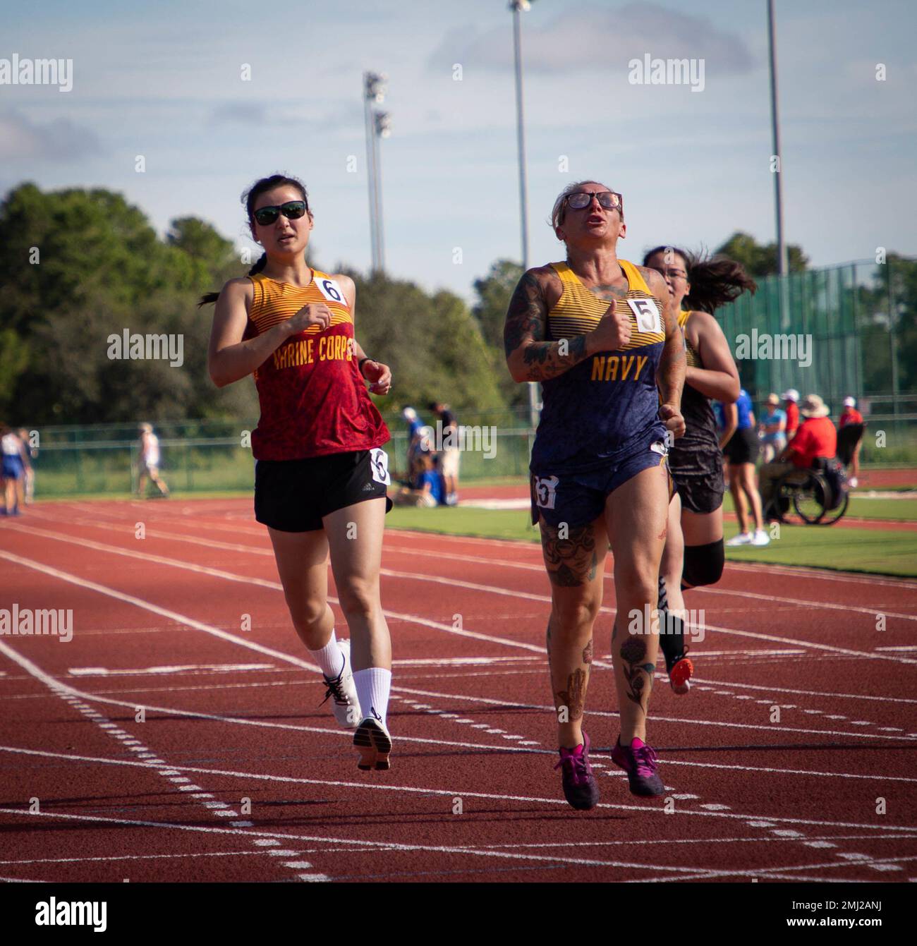 U.S. Marine Corps Cpl. Faheemah Bostan-Ali, veteran, competes in a ...