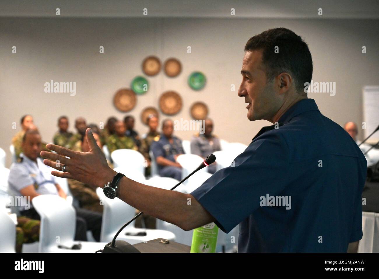 Tunisian air force Col. Kais Sghaier, 11th Air Unit commander, briefs ...