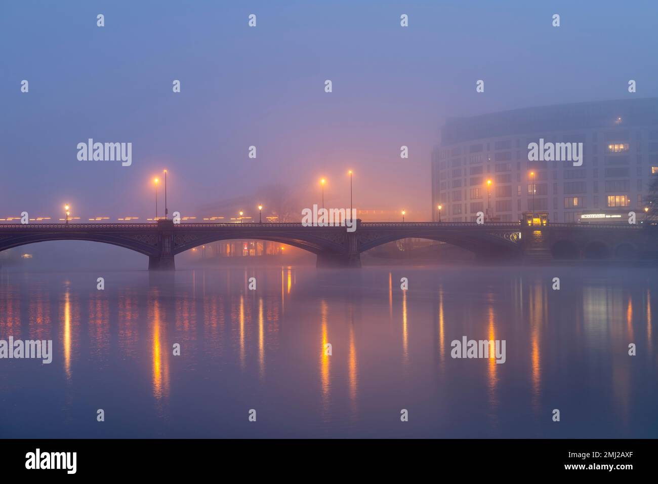 Misty Foggy Morning at Trent Bridge Victoria Embankment in Nottingham ...
