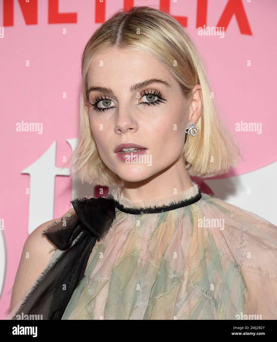Actress Lucy Boynton attends the premiere of Netflix's "The Politician ...