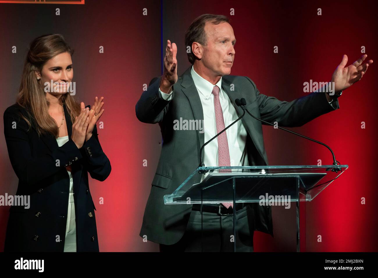 Lauren Bush and Neil Bush speak at the George H.W. Bush Points of Light ...