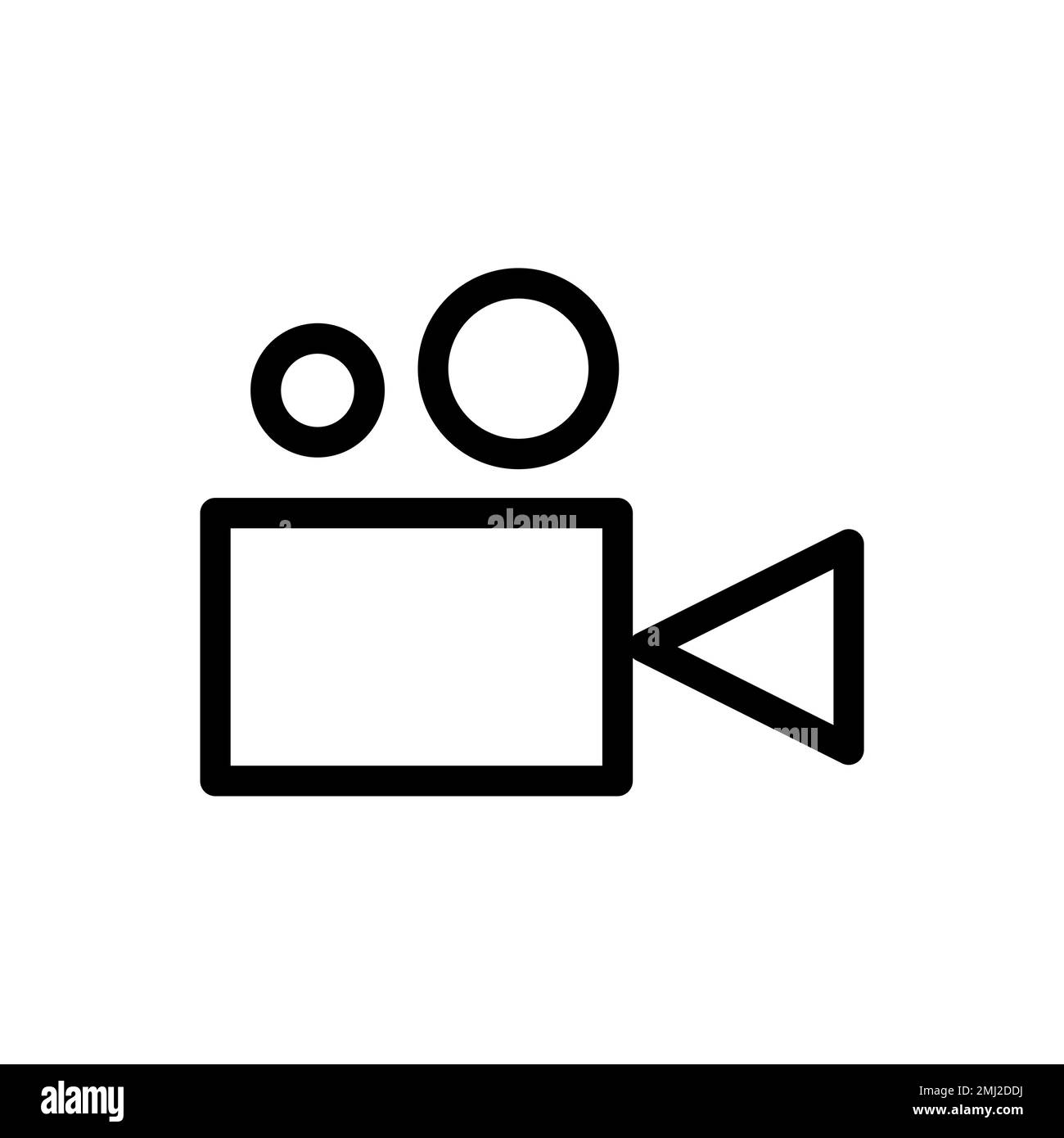 Simple camera icon line isolated on white background. Black flat thin ...