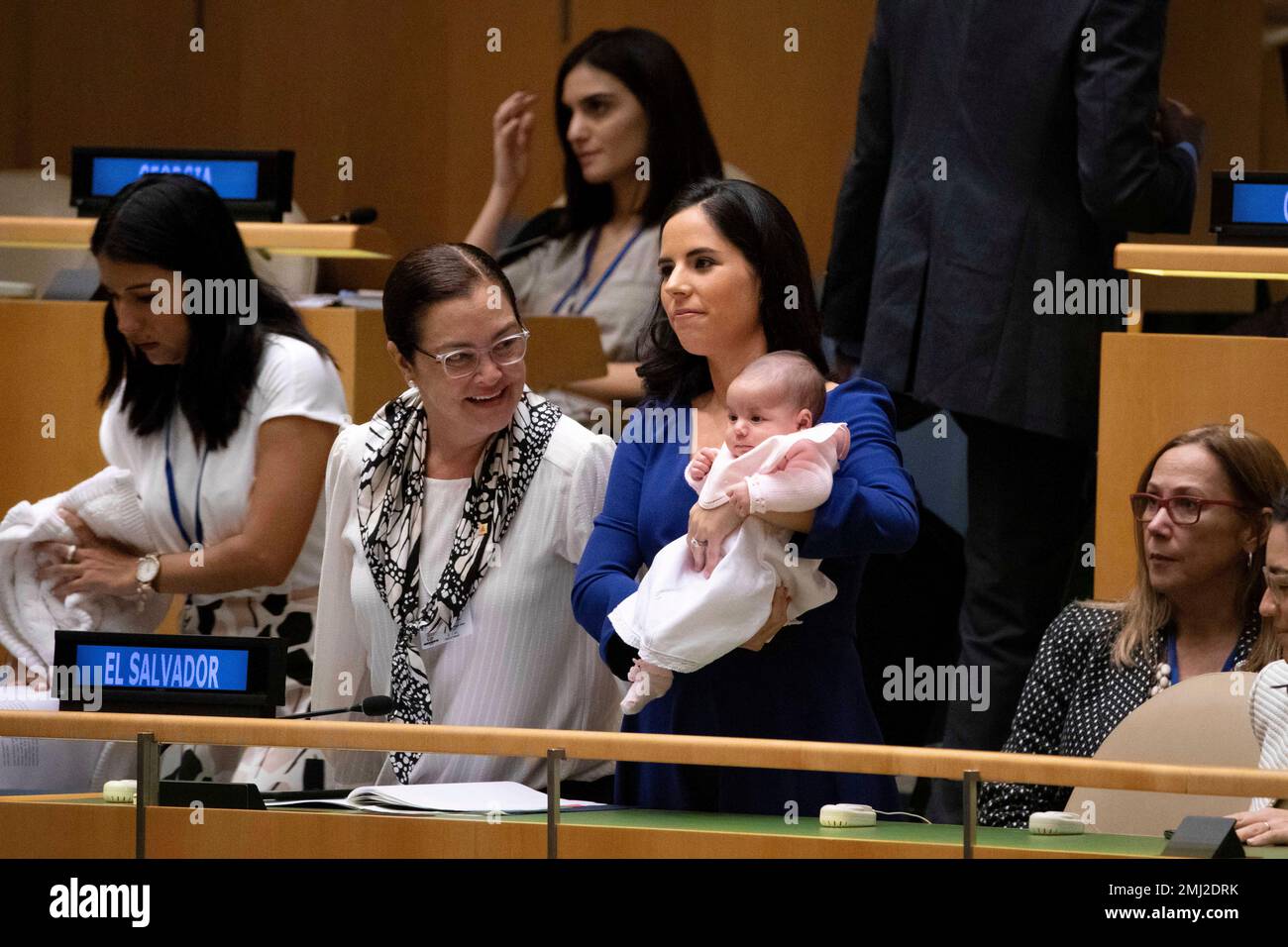 El Salvador's First Lady Gabriela Rodriguez de Bukele, with her ...
