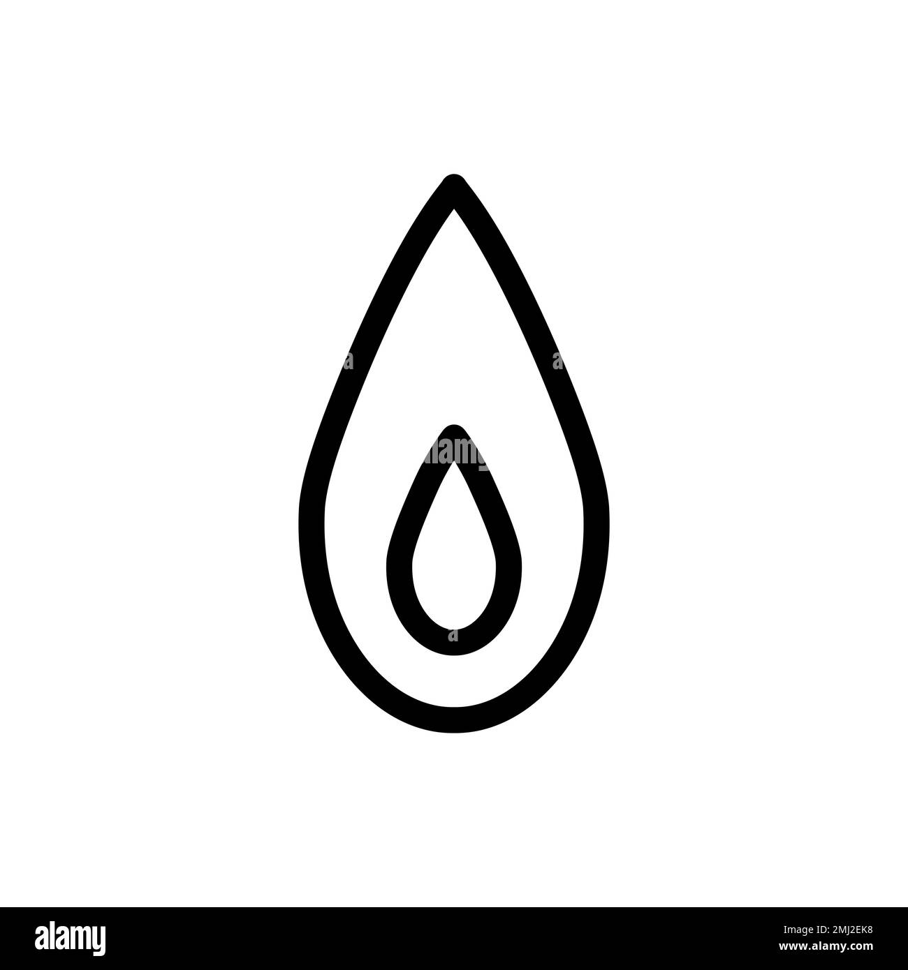 Flame icon line isolated on white background. Black flat thin icon on ...