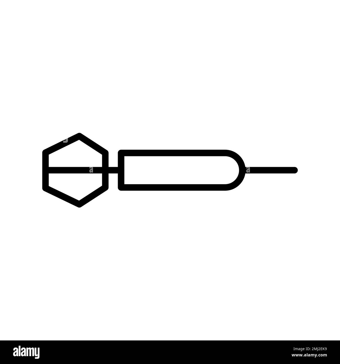 Dart arrow icon line isolated on white background. Black flat thin icon ...