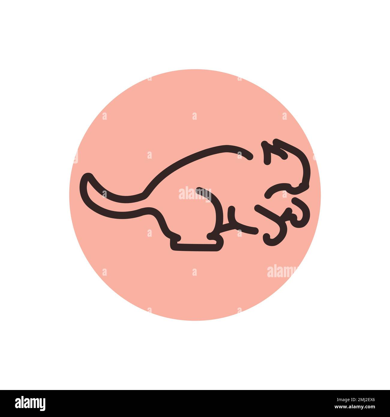 Evil cat fights color line icon. Pictogram for web page, mobile app ...