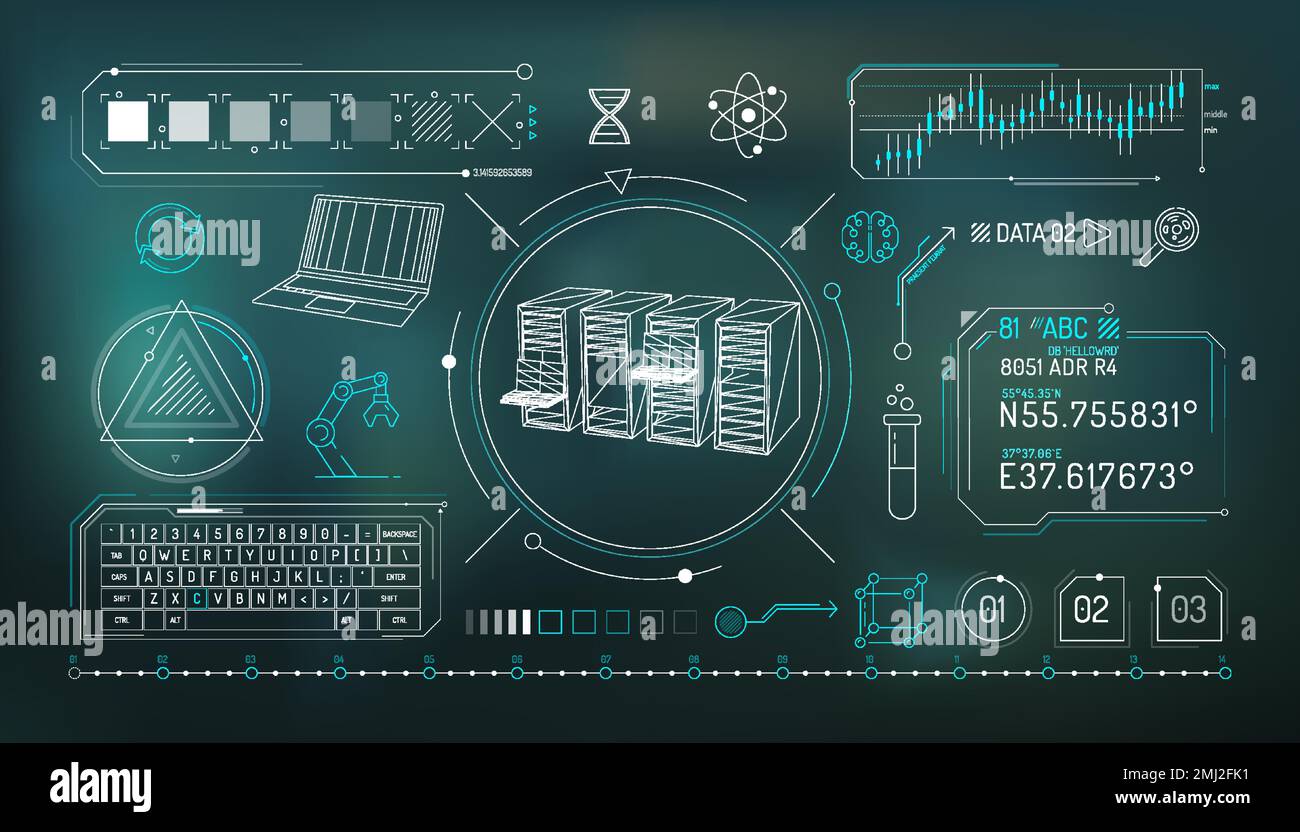 Set of infographic elements about scientific data storage Stock Vector ...