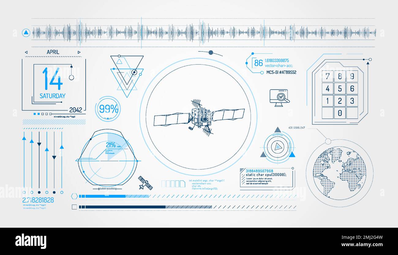 Set of infographic elements about satellite data entry Stock Vector ...