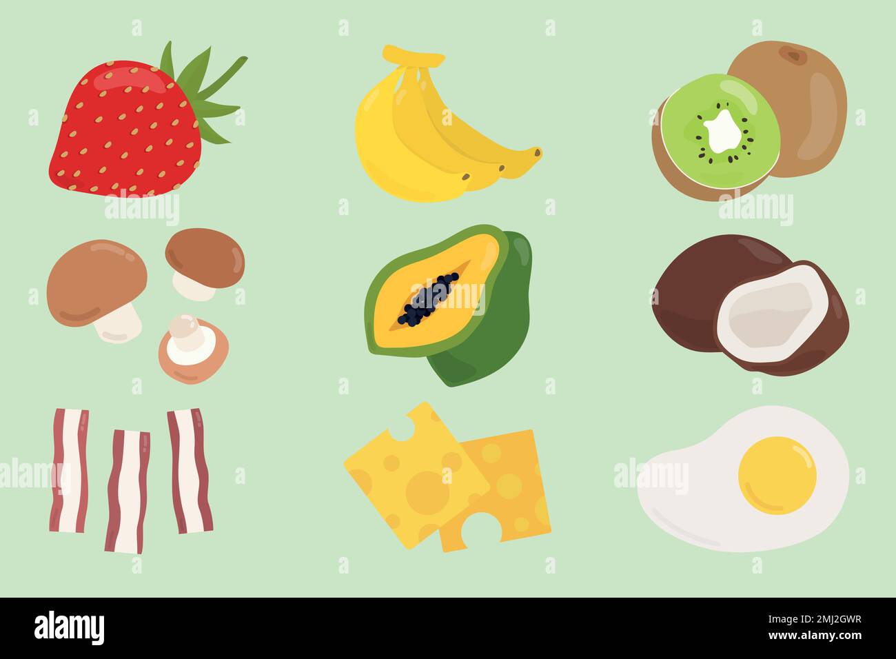 Vector colorful food sticker set Stock Vector Image & Art - Alamy