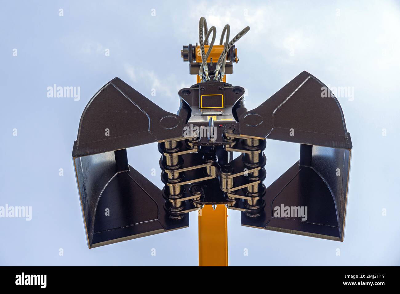 Open Hydraulic Clamshell Grapple at Excavator Construction Machine ...