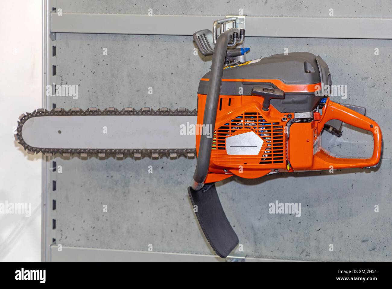 Heavy Duty Petrol Powered Portable Chainsaw at Holder Stock Photo - Alamy